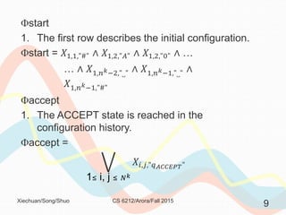 Proof of Cook Levin Theorem (Presentation by Xiechuan, Song and Shuo) | PDF