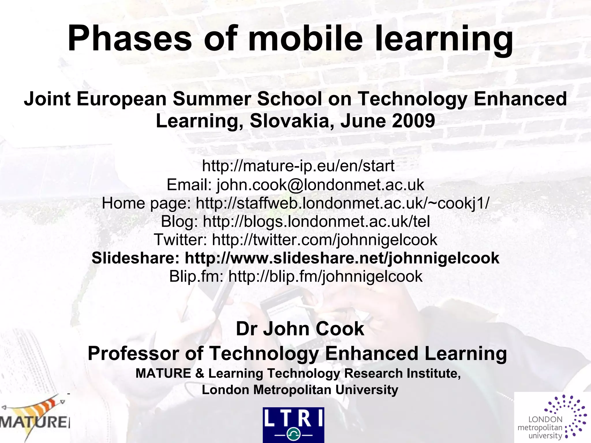 Cook Phases Of Mobile Learning | PPT