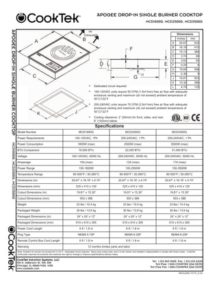 Cook tek mcd2500 g | PDF