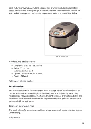 rice cooker with rice ratio | PDF