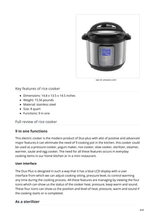rice cooker with rice ratio | PDF
