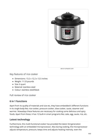 rice cooker with rice ratio | PDF