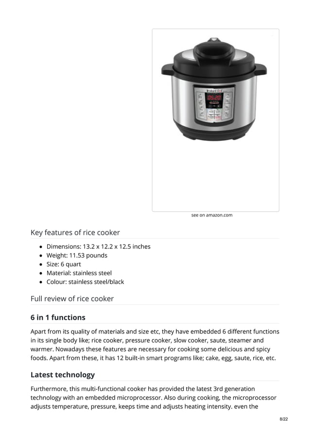 rice cooker with rice ratio | PDF