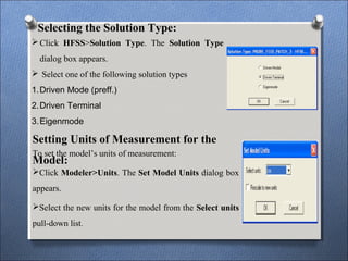 HFSS MICROSTRIP PATCH ANTENNA- ANALYSIS AND DESIGN | PPT