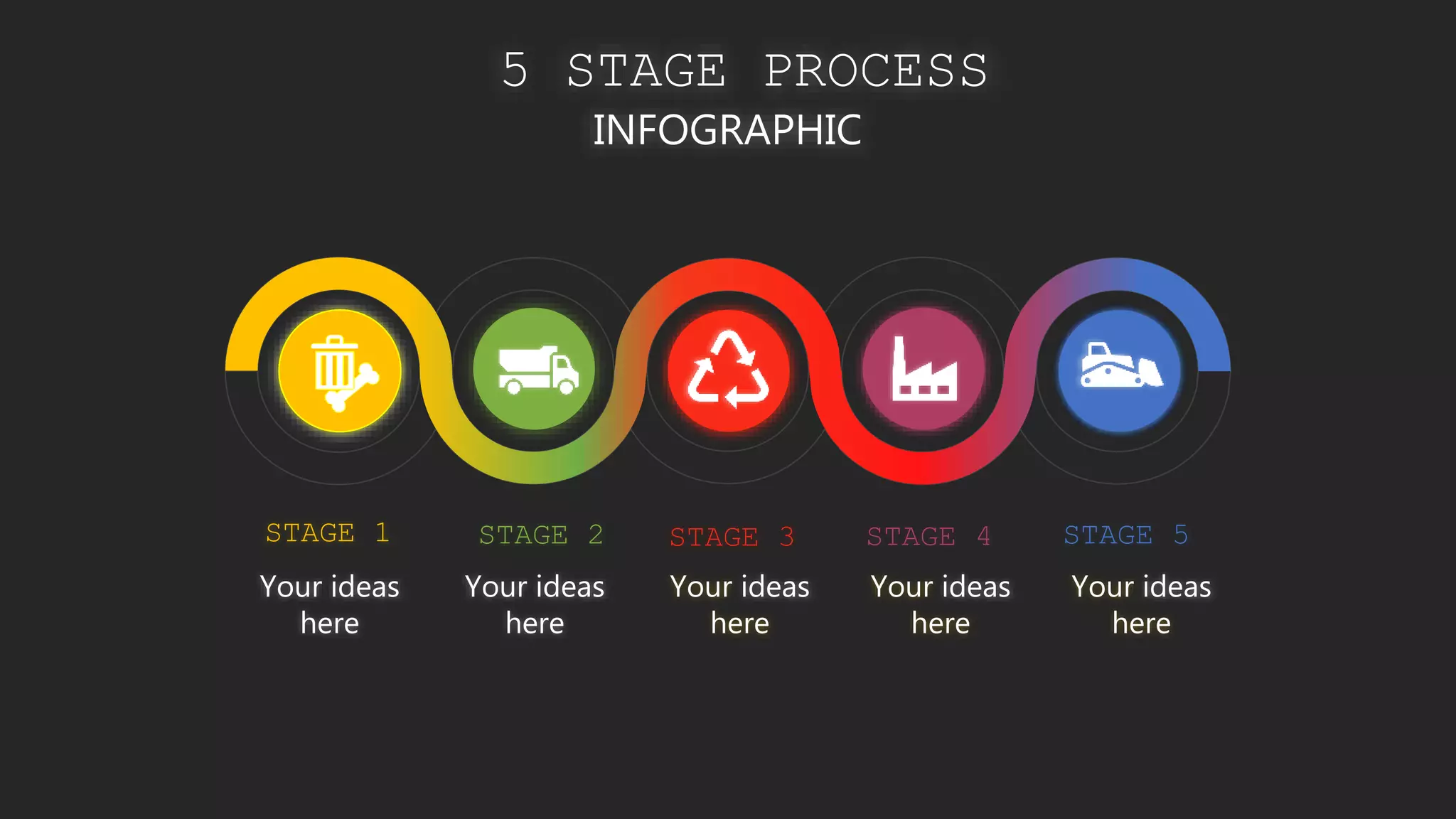 5 stages infographic chart in PowerPoint | PPTX | Technology & Computing