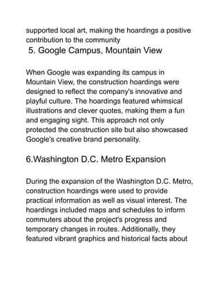 What Are Some Examples of Cool Construction Hoardings in the USA | PDF