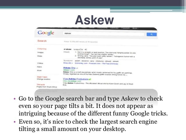 Cool and Funny tricks on google You’ll Want to Try Immediately | PPT