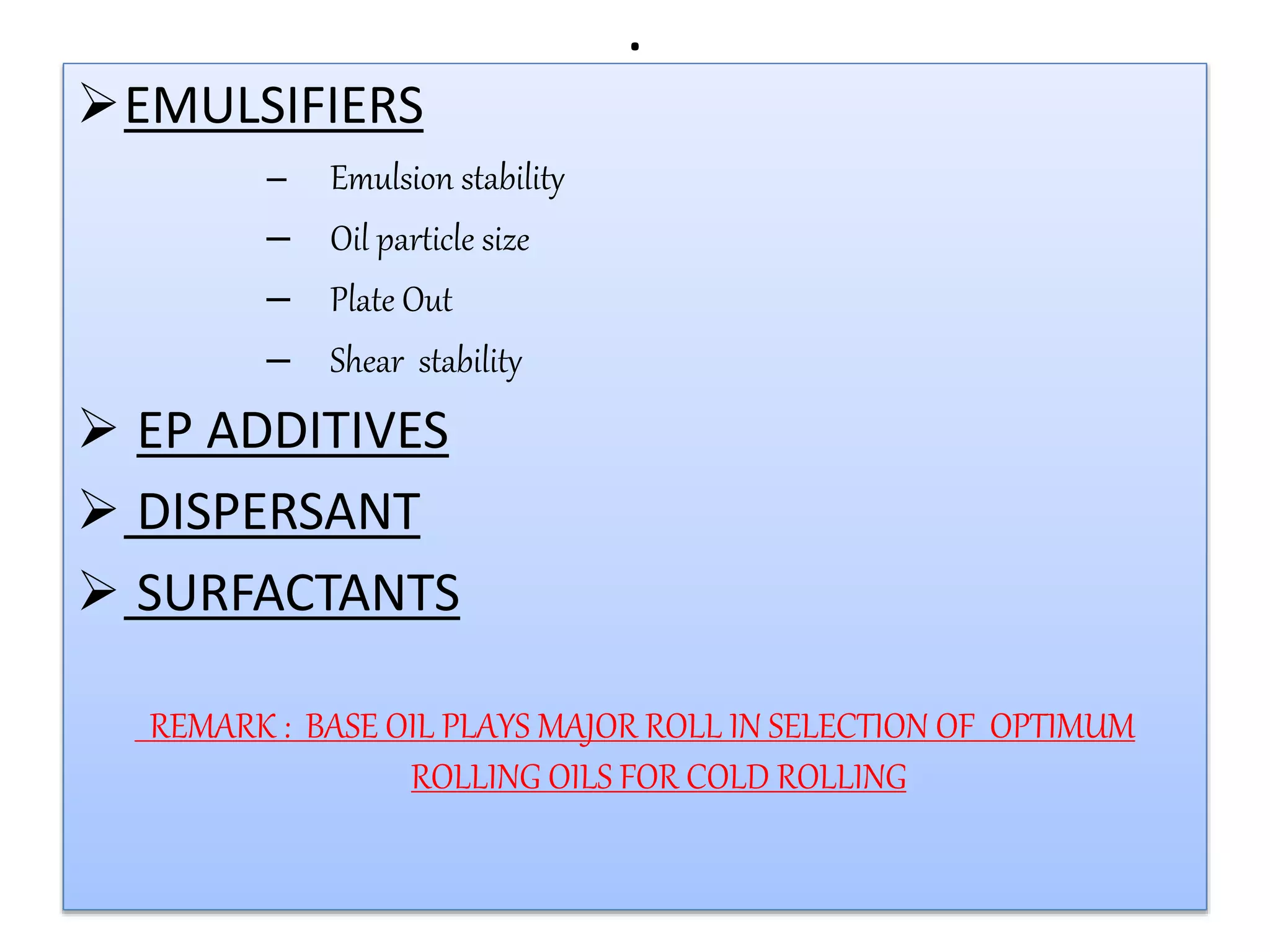 ROLLING OIL EMULSION MANAGEMENT | PPTX