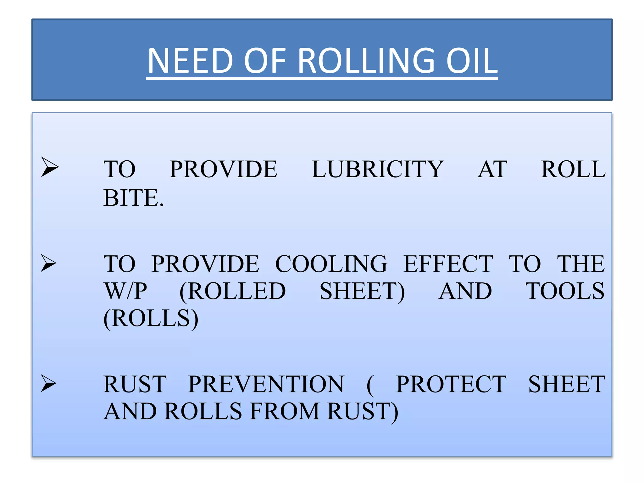 ROLLING OIL EMULSION MANAGEMENT | PPTX