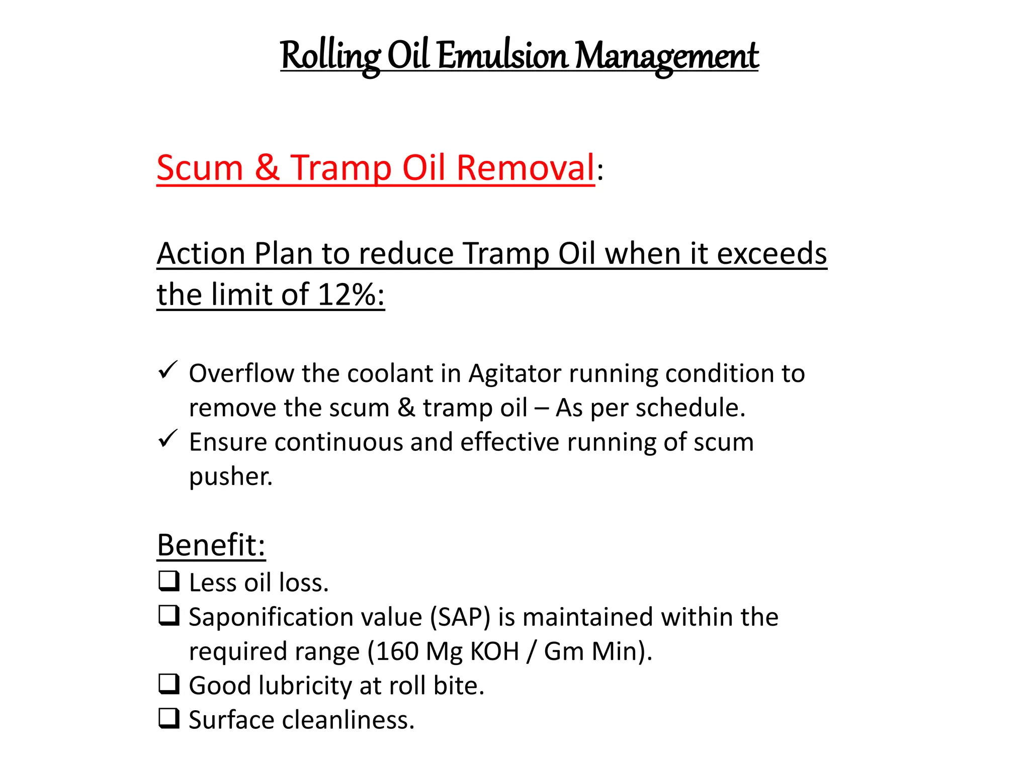 ROLLING OIL EMULSION MANAGEMENT | PPTX
