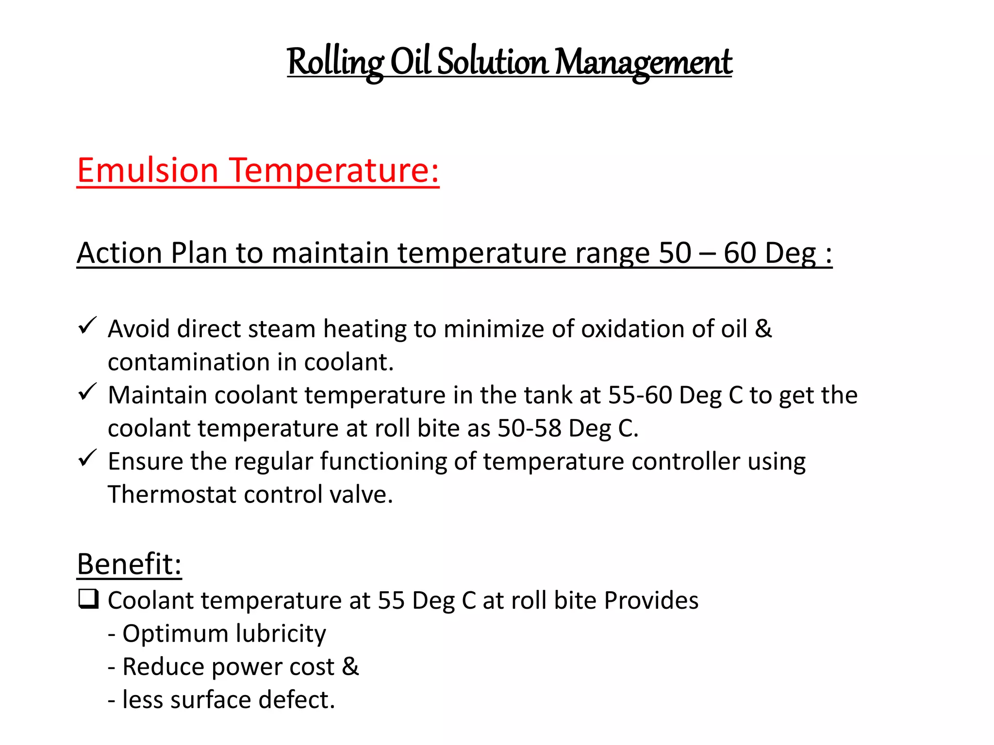 ROLLING OIL EMULSION MANAGEMENT | PPTX