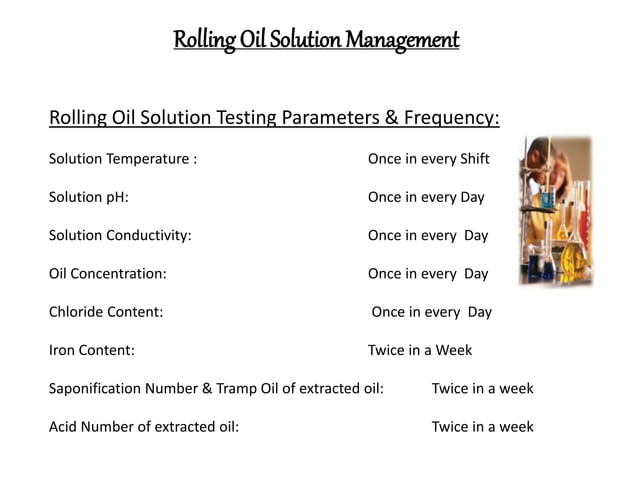 ROLLING OIL EMULSION MANAGEMENT | PPTX | Chemistry | Science