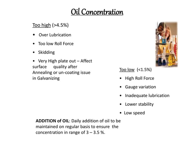 ROLLING OIL EMULSION MANAGEMENT | PPTX | Chemistry | Science