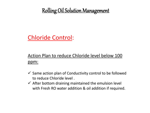ROLLING OIL EMULSION MANAGEMENT | PPTX | Chemistry | Science