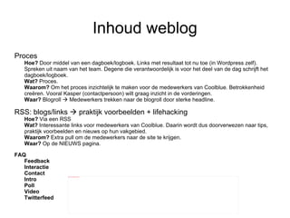 Coolblue Voortgangpresentatie weblog | PPT