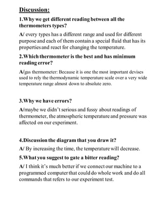 Temperature measurements and Calibration by cooling | PDF