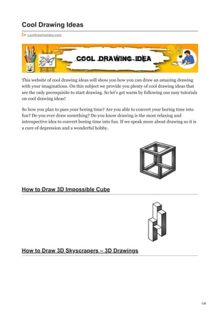 Cool 3d Drawing Ideas For Beginners