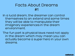 Cool and interesting facts about Dreams | PPS