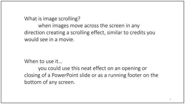 Image Scrolling Tutorial in PowerPoint | PPTX | Photo Editing Software | Computer Software and ...