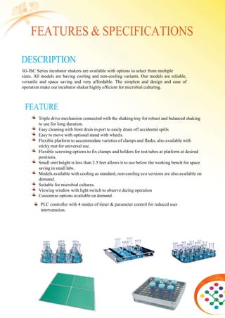 COOLING INCUBATOR SHAKER IG-ISC SERIES | PDF