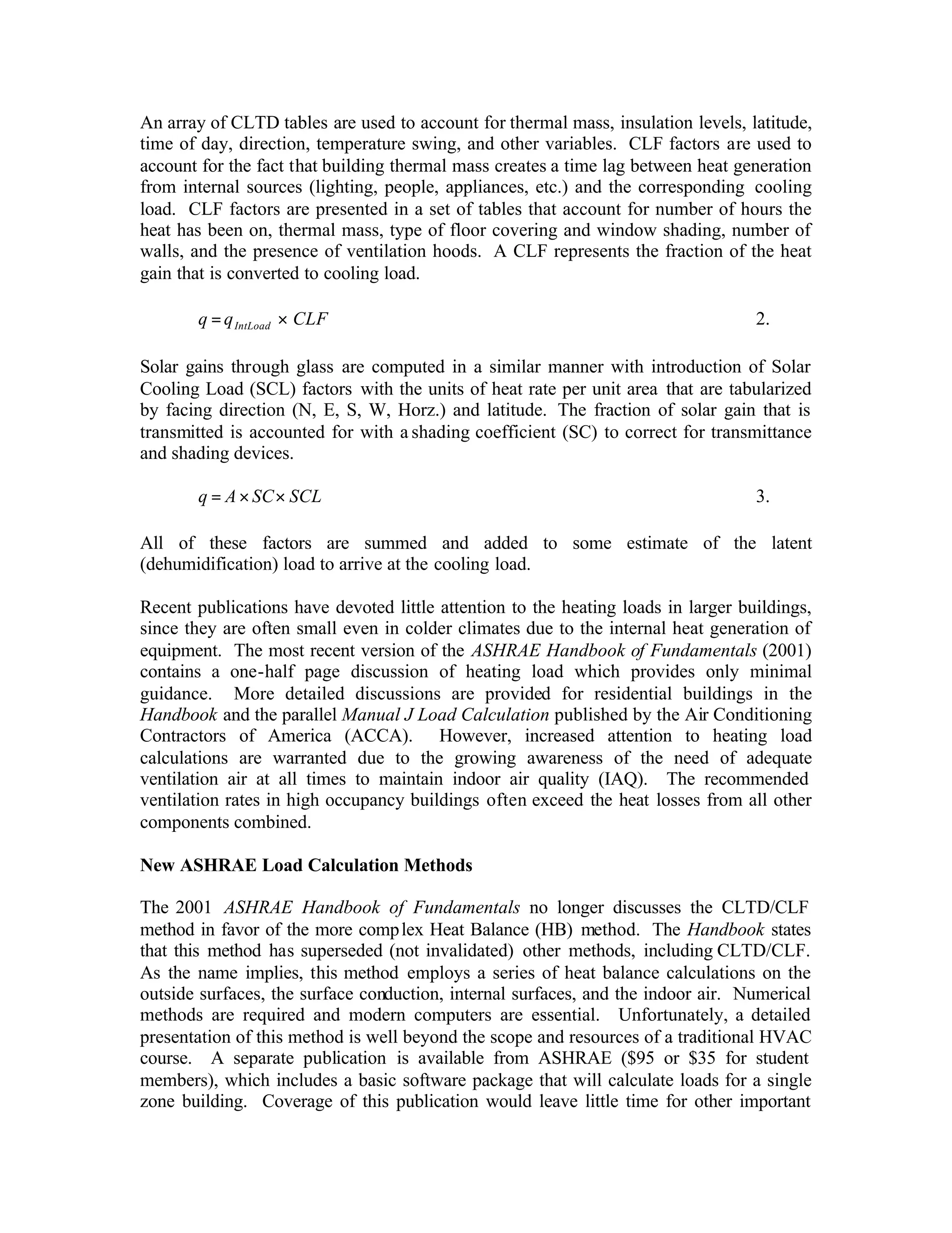 Cooling and heating load calculations tide load4z | PDF