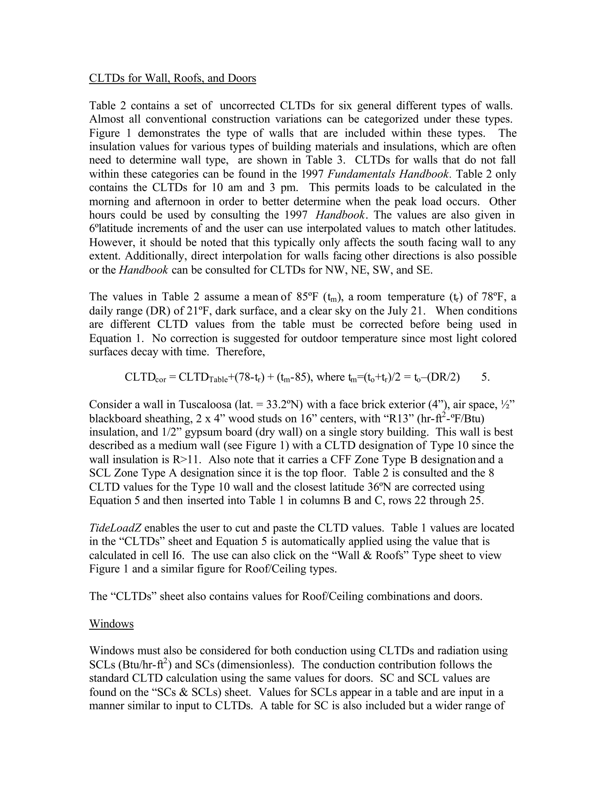 Cooling and heating load calculations tide load4z | PDF