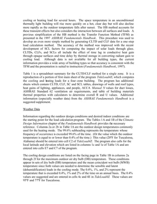 Cooling and heating load calculations tide load4z | PDF