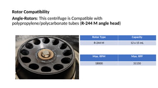 Cooling Centrifuge and centrifugation process | PPTX