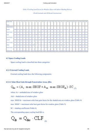 Cooling load calculation | PDF