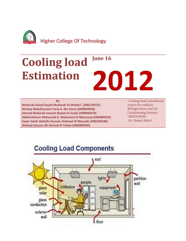 Cooling load calculations | PDF | Weather | Science