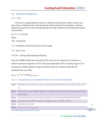 Cooling load calculations | PDF