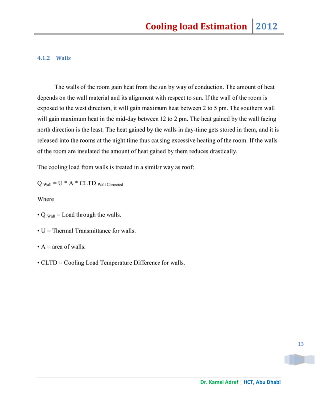 Cooling load calculations | PDF | Weather | Science