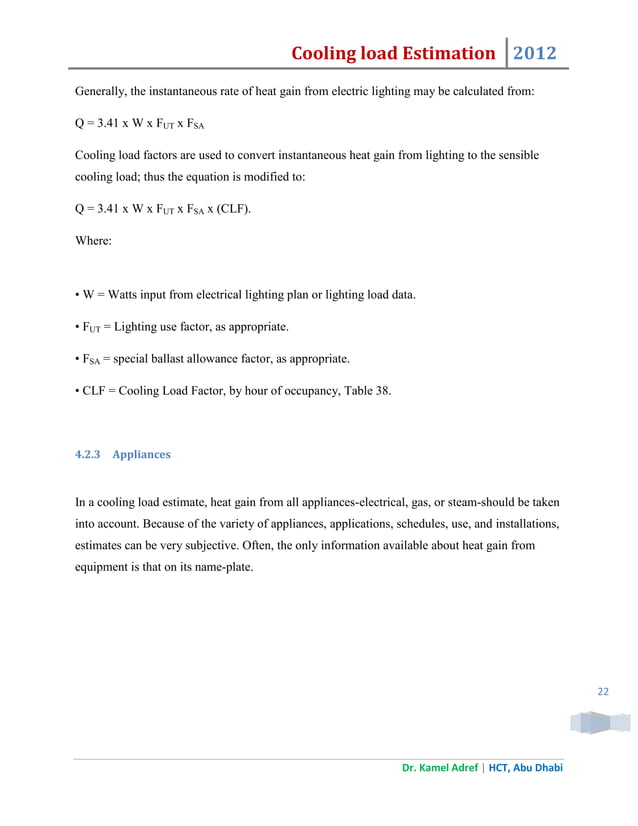 Cooling load calculations | PDF | Weather | Science