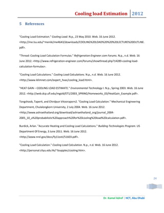 Cooling load calculations | PDF