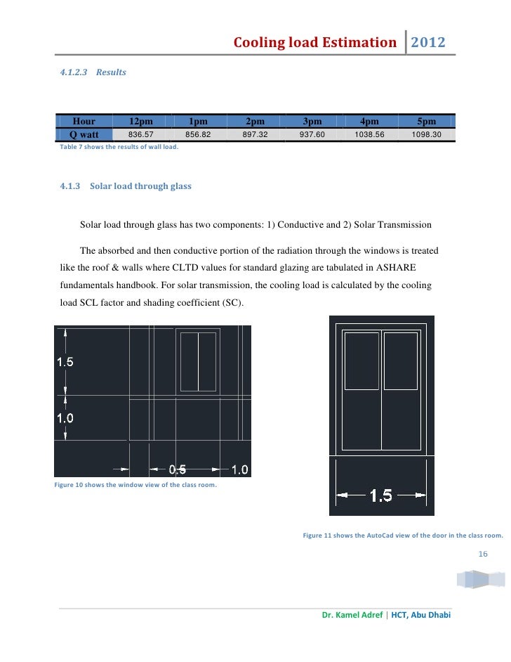 Cooling load calculations