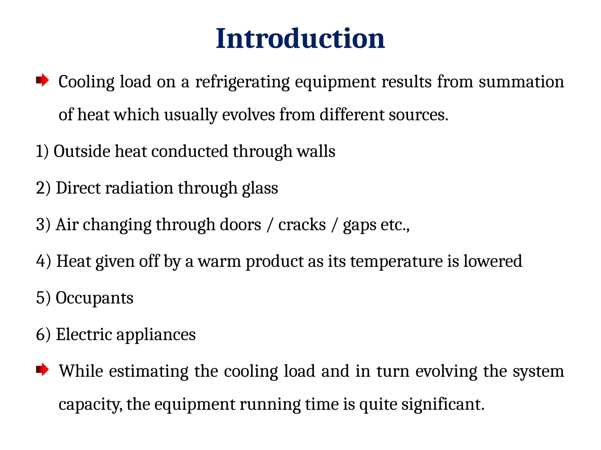 Cooling Load Calculations and vapour compression | PPT