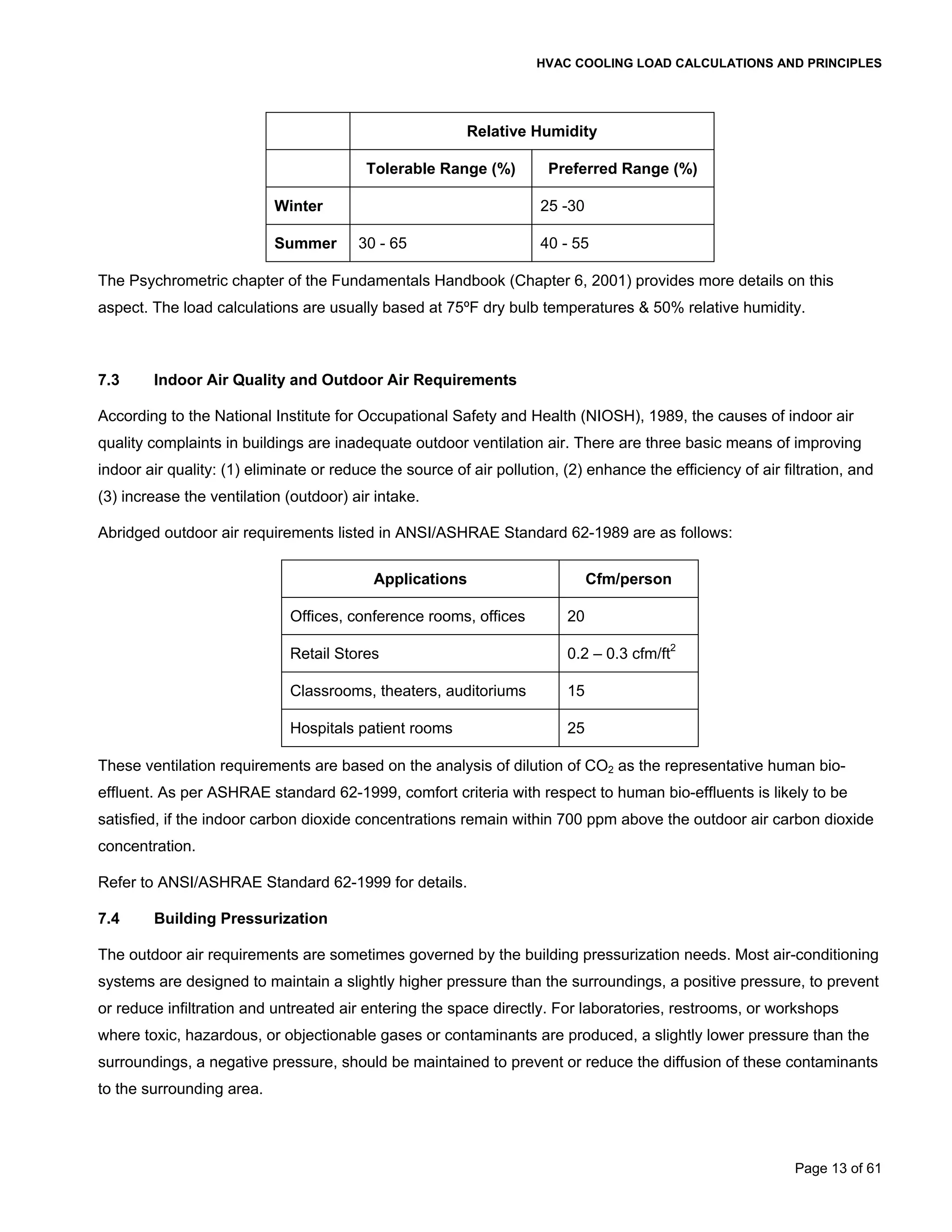 Cooling load calculations and principles | PDF