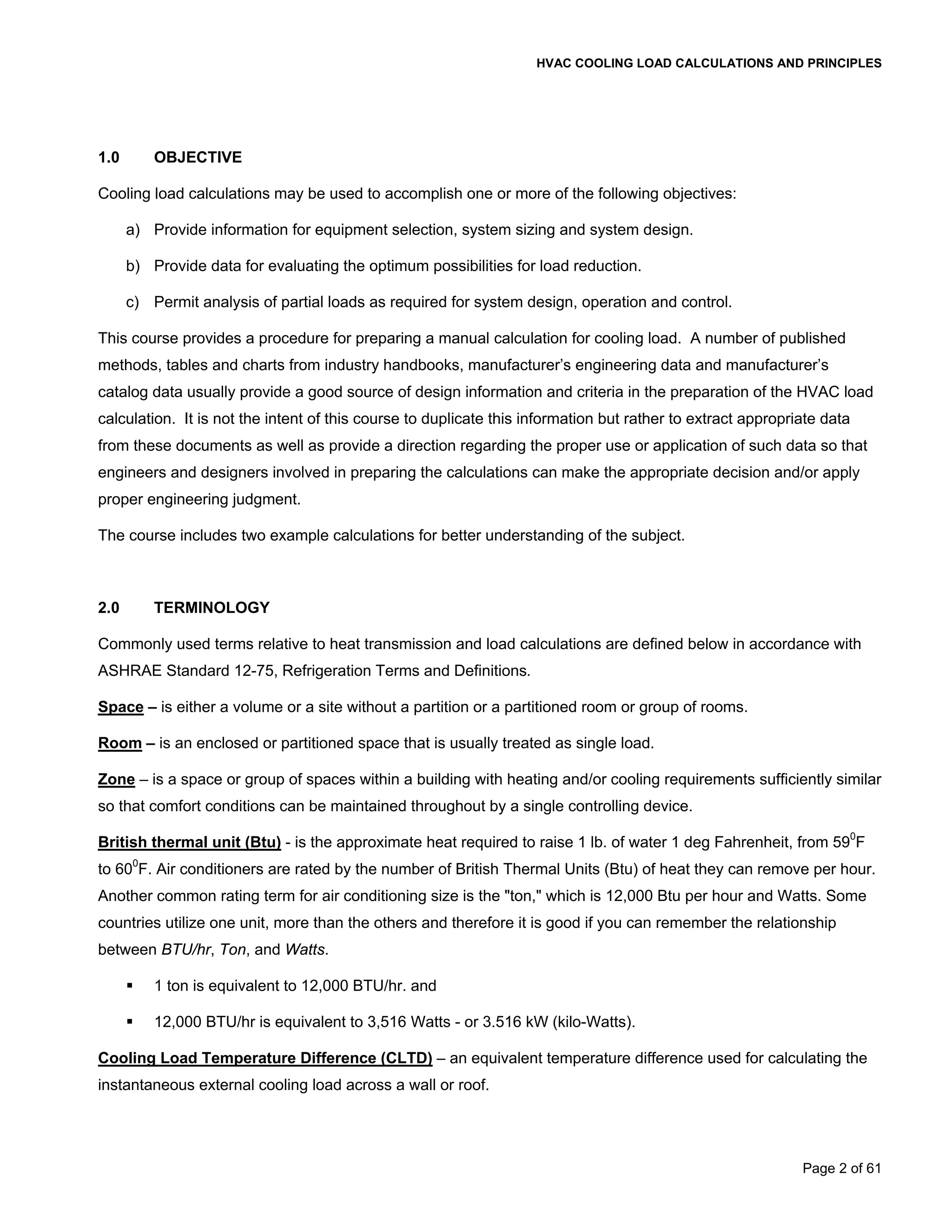 Cooling load calculations and principles | PDF