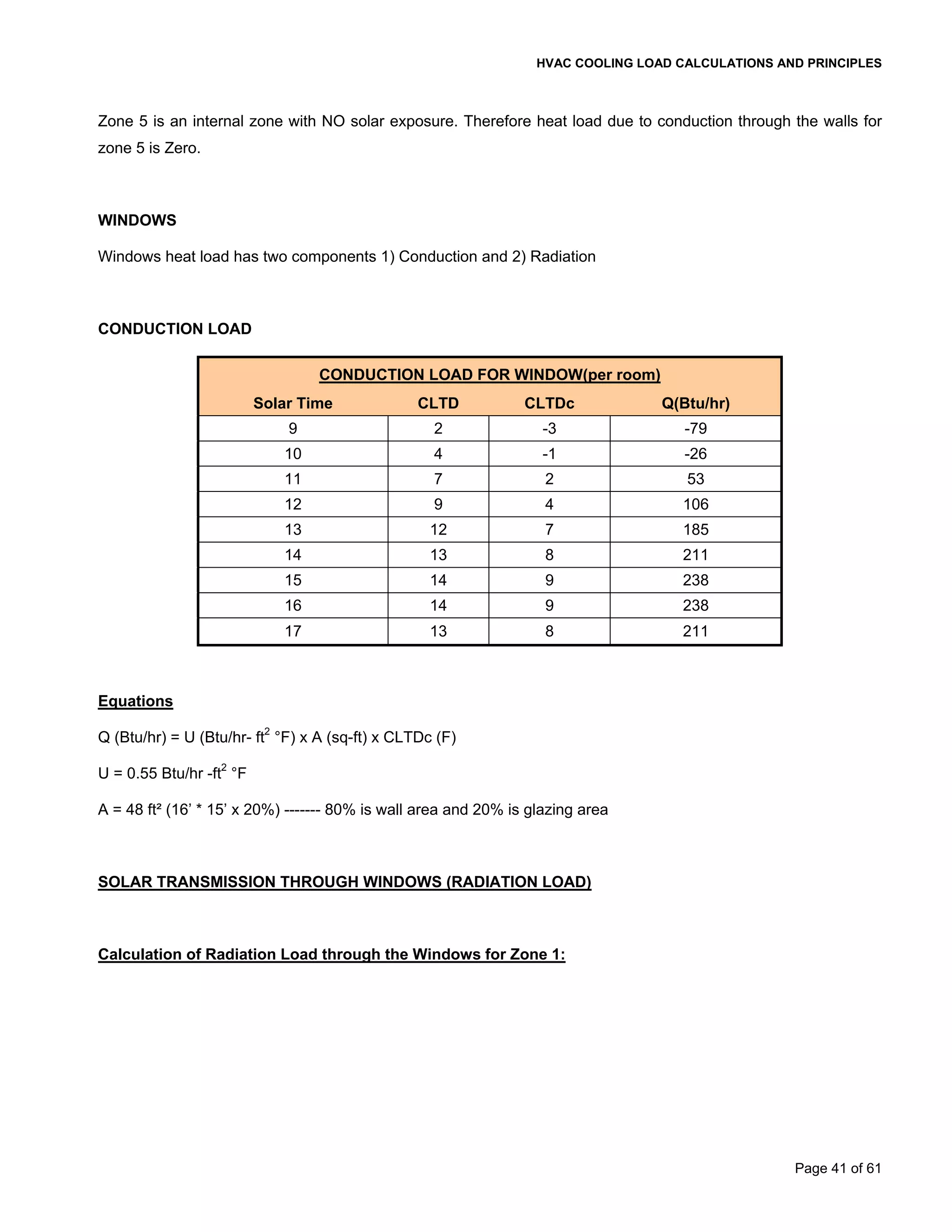Cooling load calculations and principles | PDF