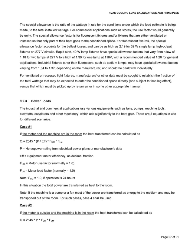 Cooling load calculations and principles | PDF