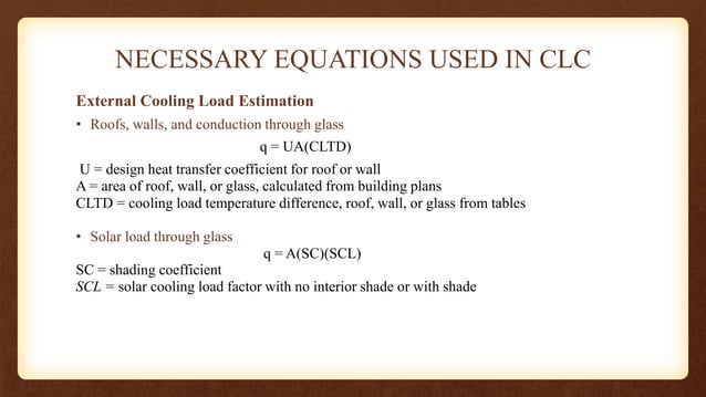 Cooling Load Calculations Pptx