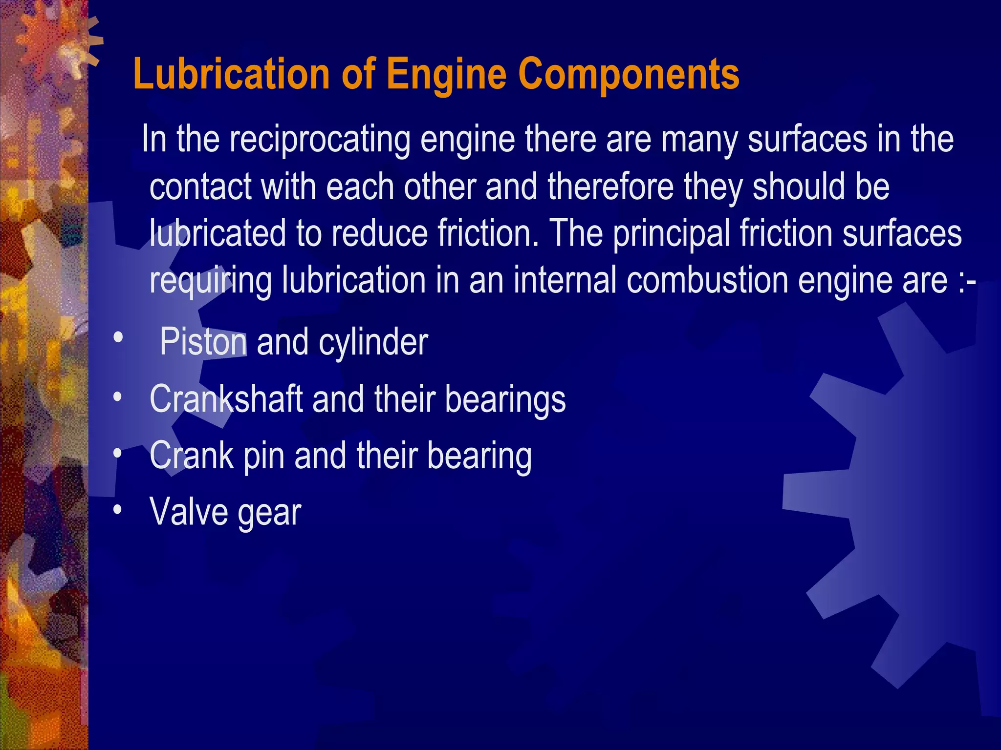 Cooling and Lubrication of Engines | PPT