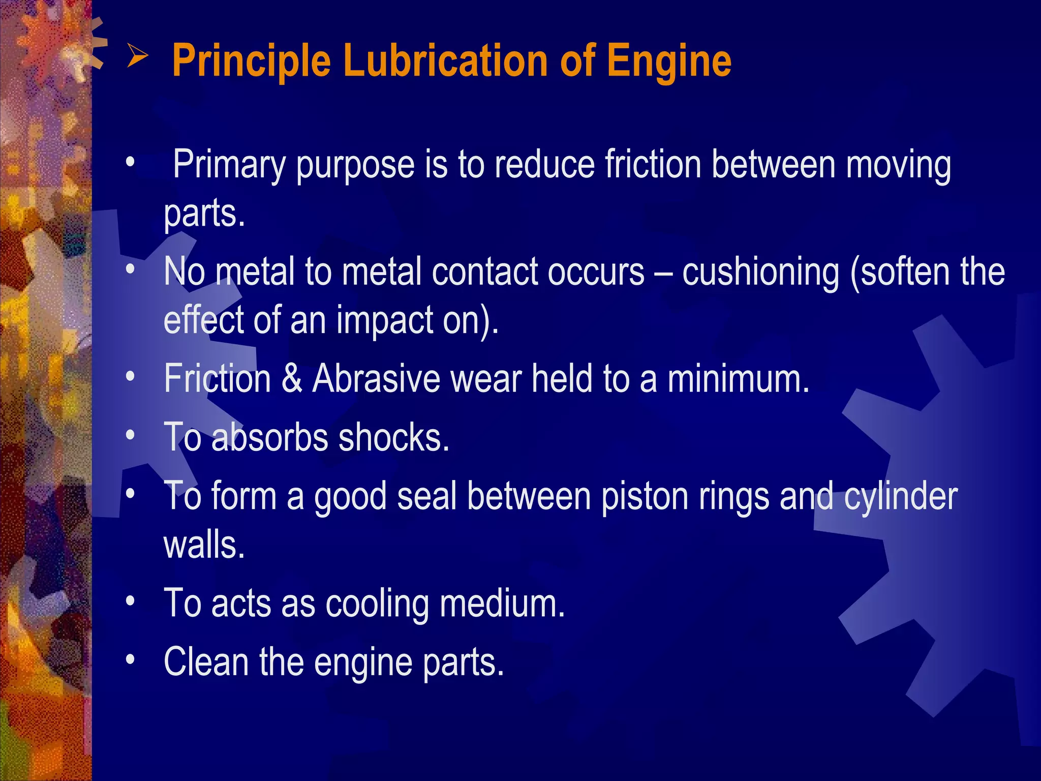 Cooling and Lubrication of Engines | PPT