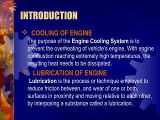 Cooling and Lubrication of Engines | PPT