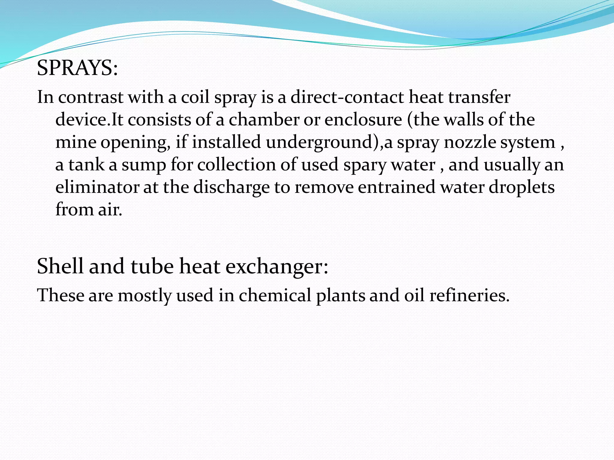 Cooling of mine air by chilled water system (final) | PPTX