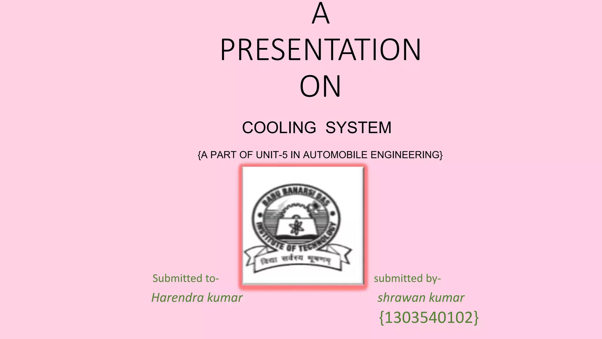 Cooling System Ppt Pptx