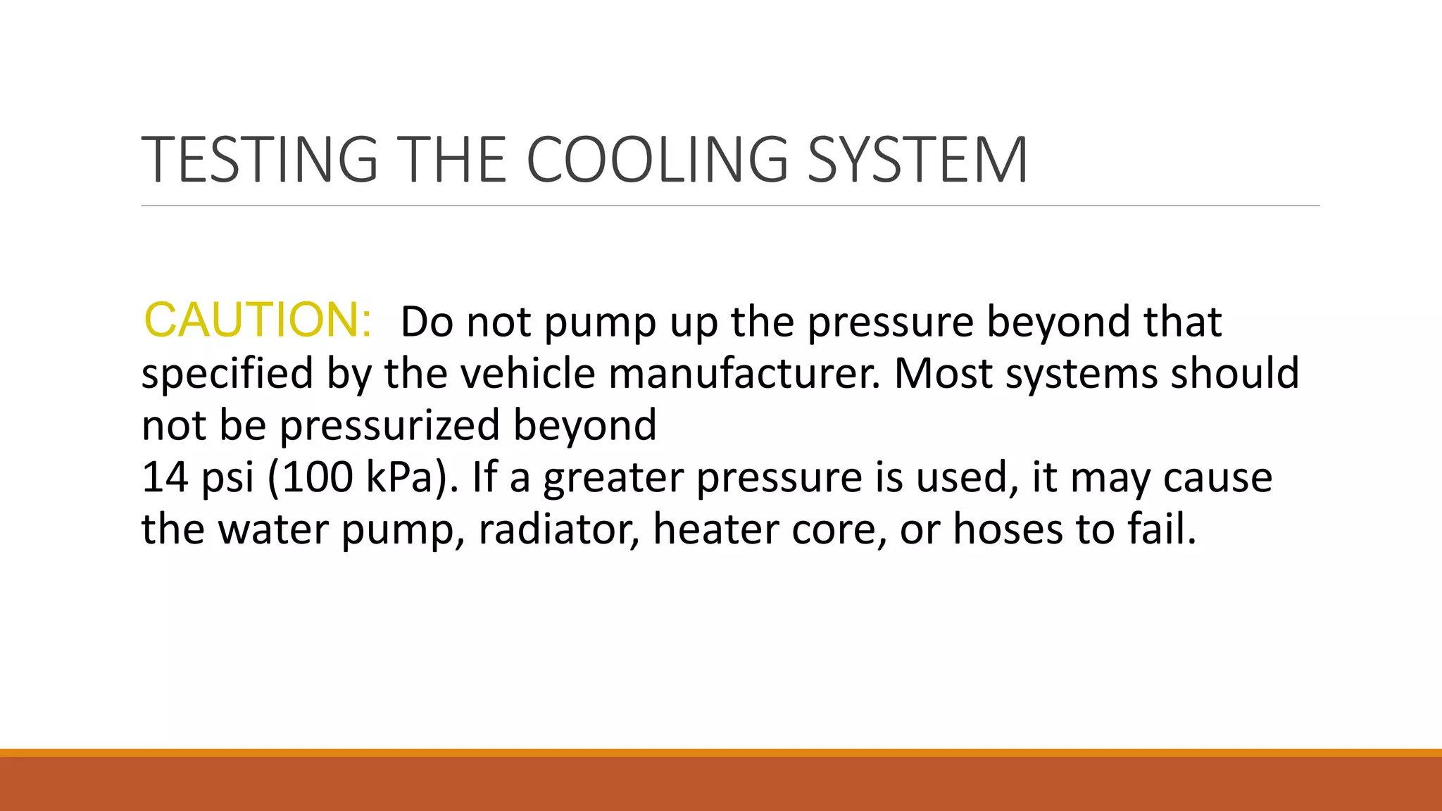 Cooling system radiator pressure test | PPTX