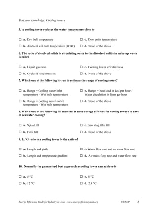 Cooling tower mcq | PDF