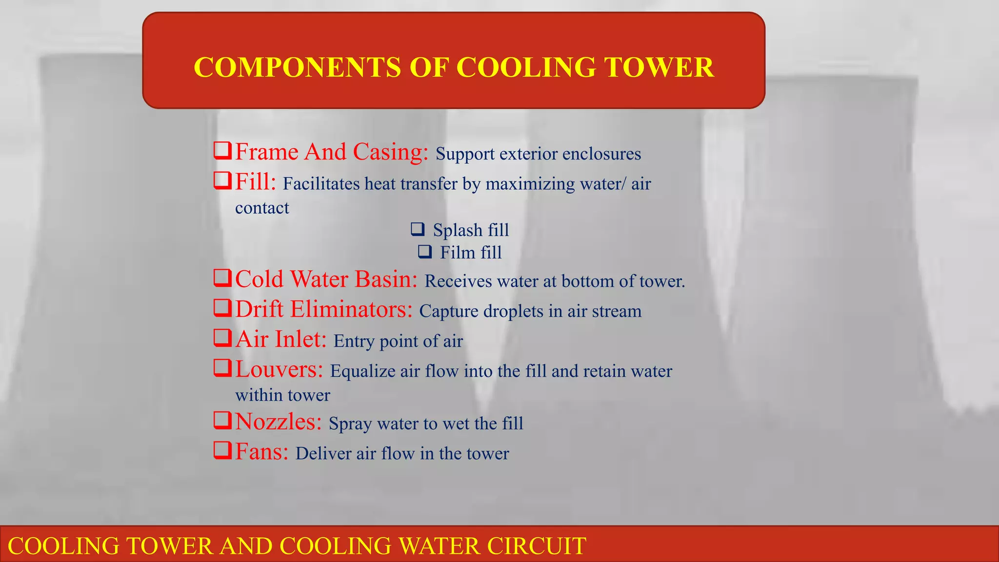 Cooling Tower and Cooling Water Circuit | PPTX