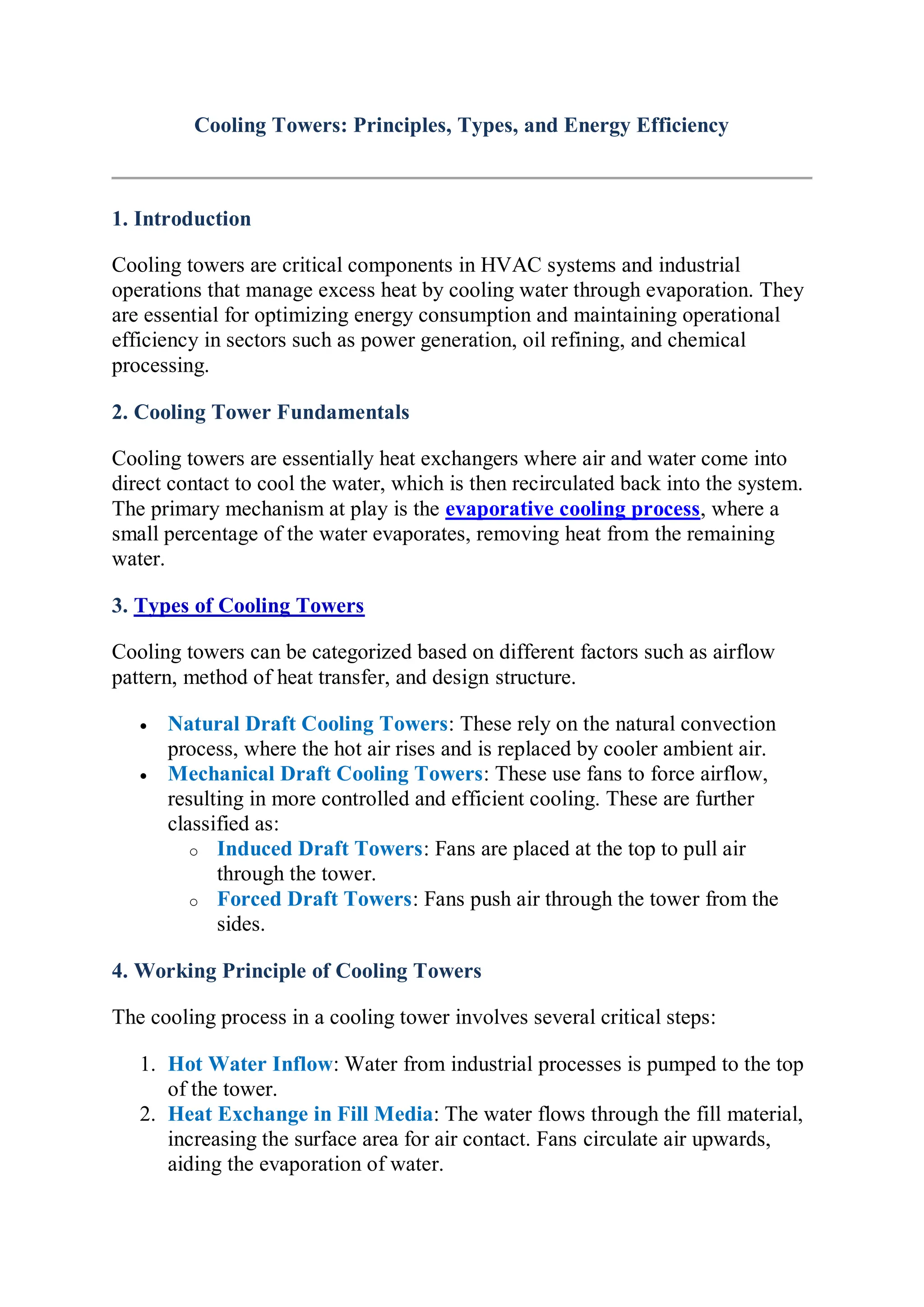 Working Principles of Cooling Towers PDF | PDF